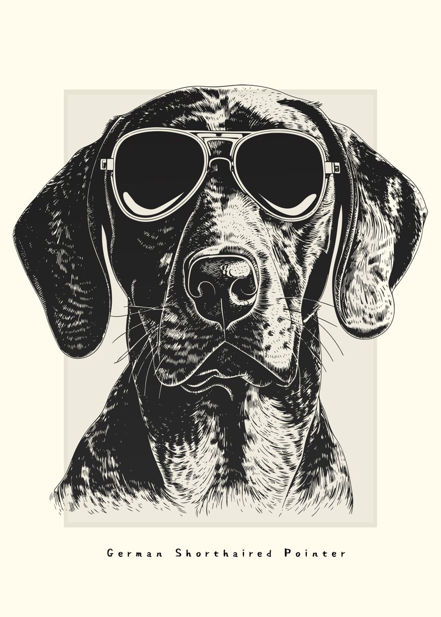 'German Shorthaired Pointer' Poster, picture, metal print, paint by ...