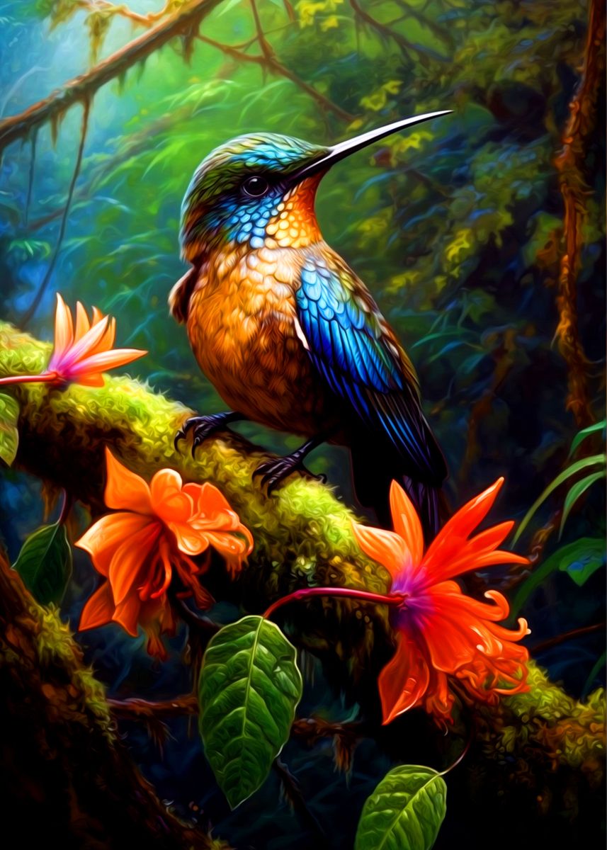'Colorful Bird' Poster, picture, metal print, paint by dung nguyen ...