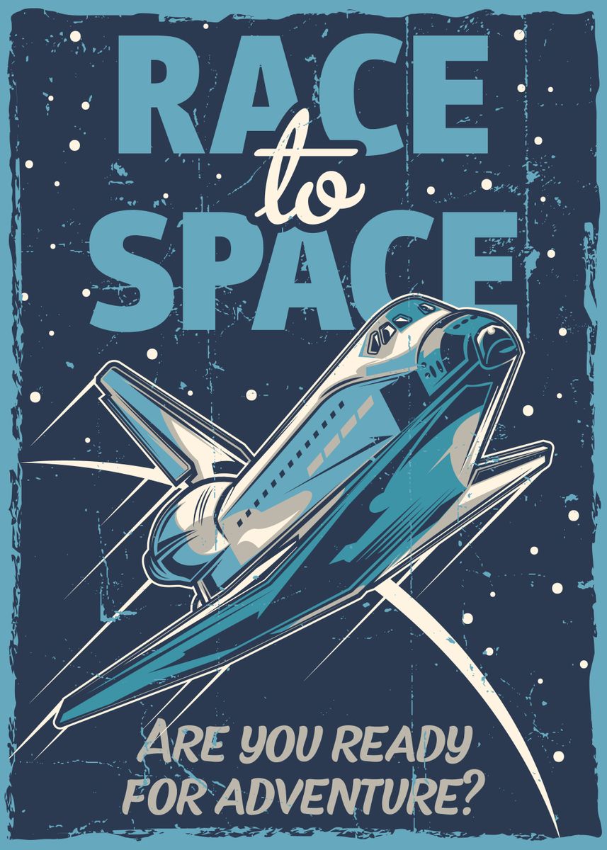 'vintage retro space' Poster, picture, metal print, paint by Allan ...