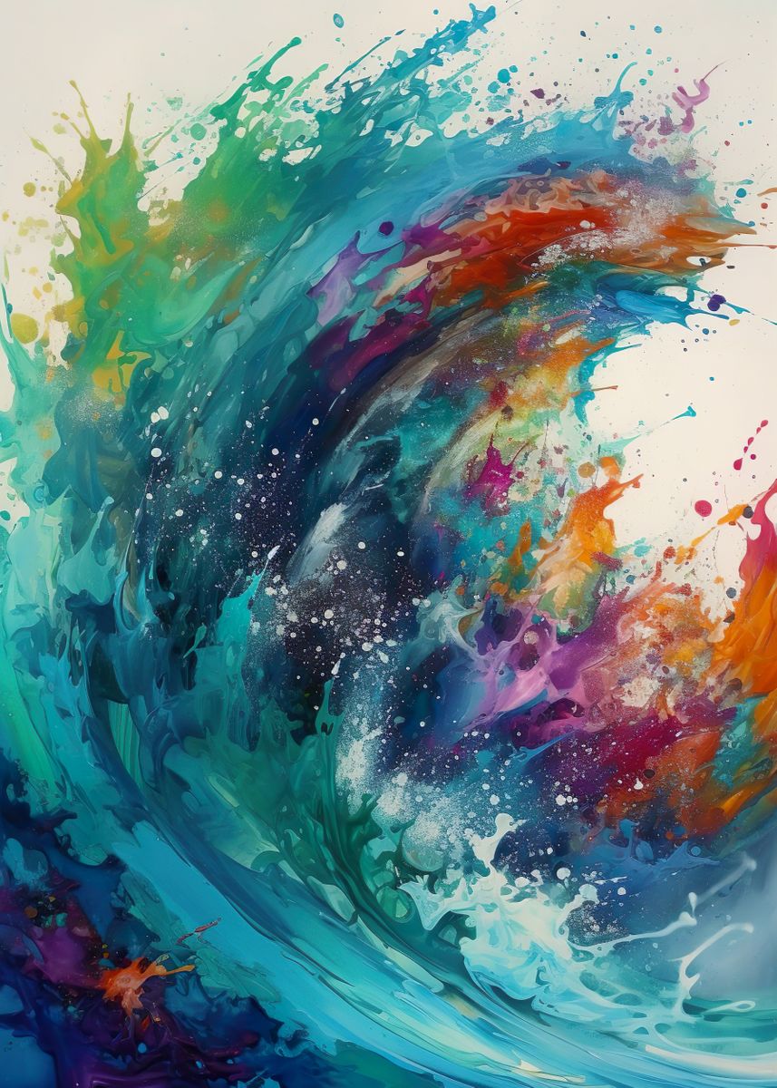 'Abstract Colorful Wave' Poster, picture, metal print, paint by ...