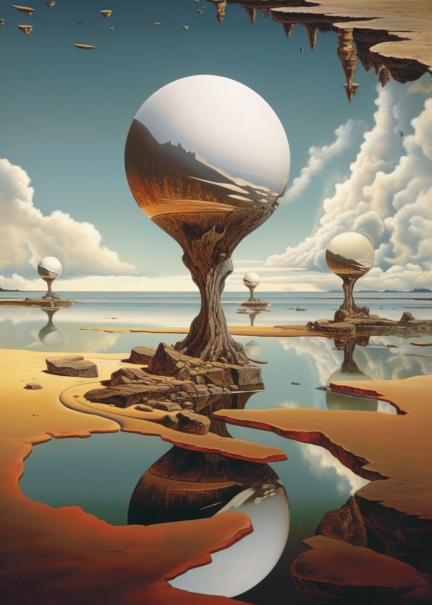 'Reflective Surreality' Poster, picture, metal print, paint by ...