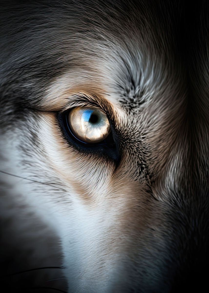 'Wolf closeup eye' Poster, picture, metal print, paint by Michael ...