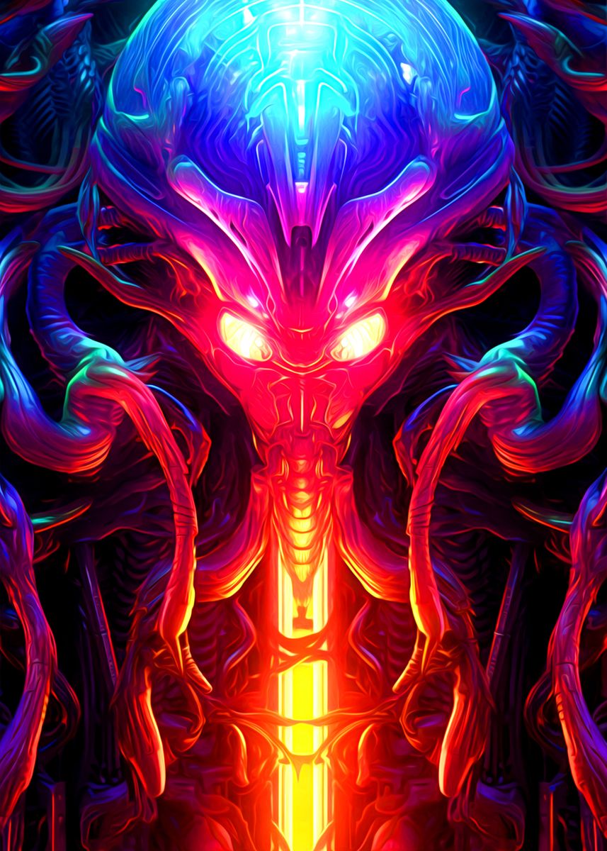 'Alien Monster' Poster, picture, metal print, paint by Treo Flamingo ...