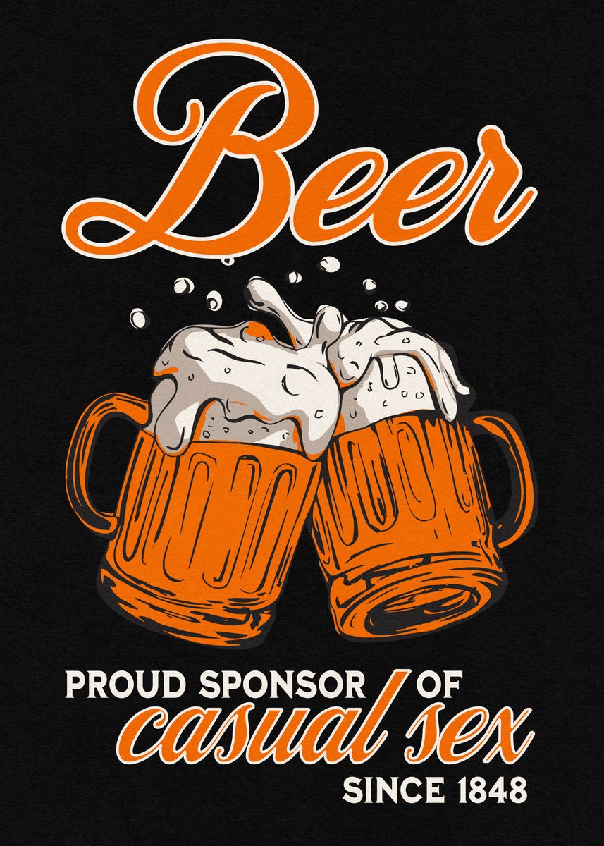 'Funny Vintage Beer Art' Poster, picture, metal print, paint by Mircea ...