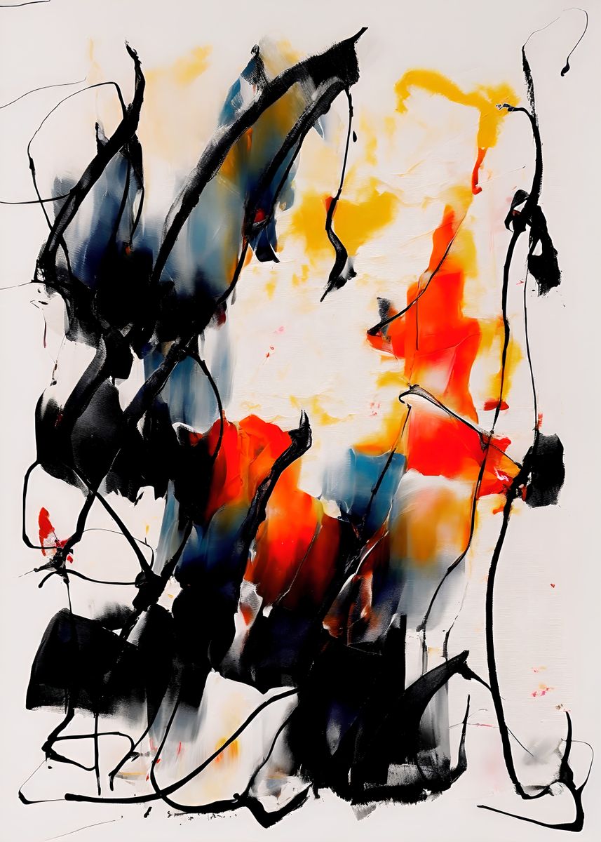'BRUSH STROKE ABSTRACT ART' Poster, picture, metal print, paint by ...