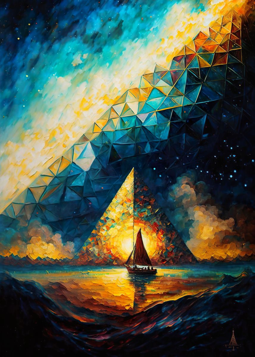 'Triangle pyramid painting' Poster, picture, metal print, paint by ...