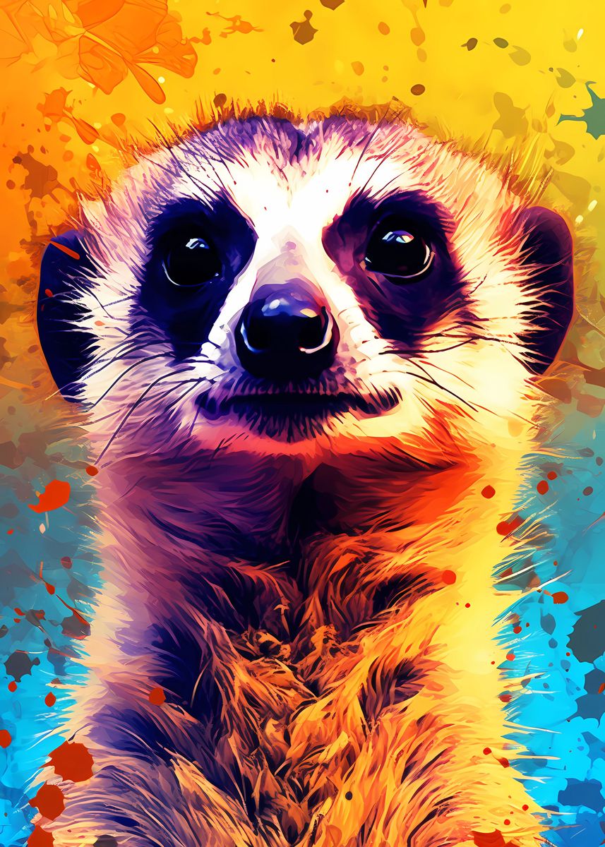 'Meerkat Color' Poster, picture, metal print, paint by DecoyDesign ...