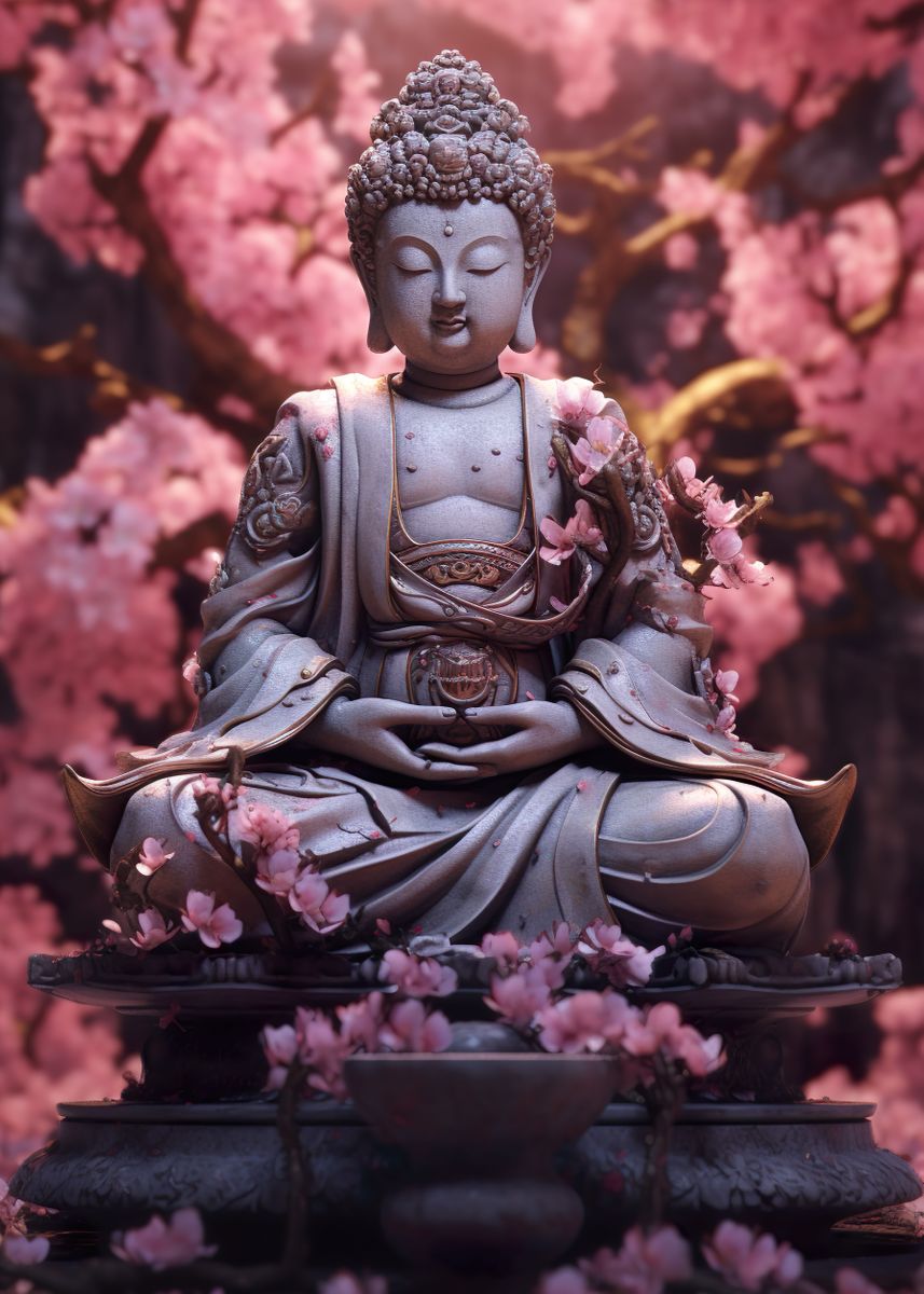 'Sakura Buddha' Poster by Dennex | Displate