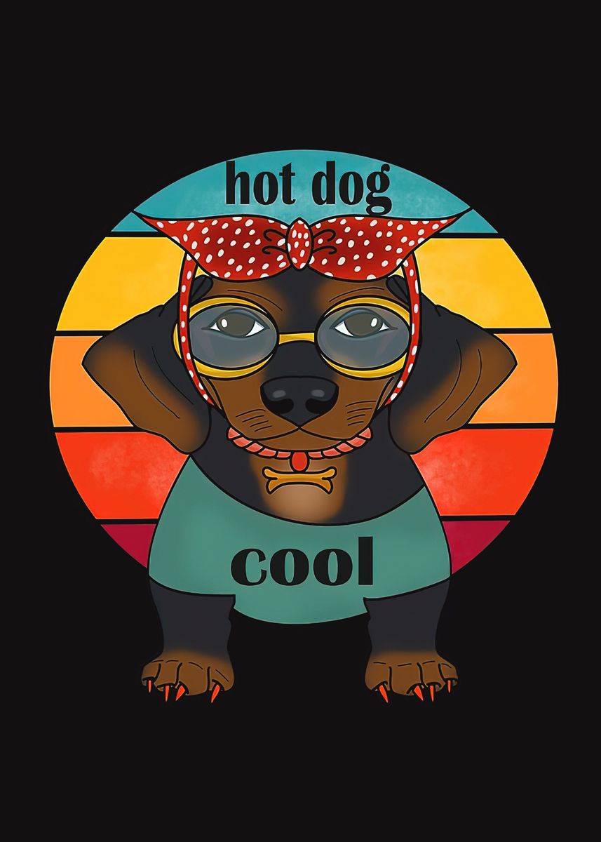 'Dapple Dachshund dog cool ' Poster, picture, metal print, paint by ...