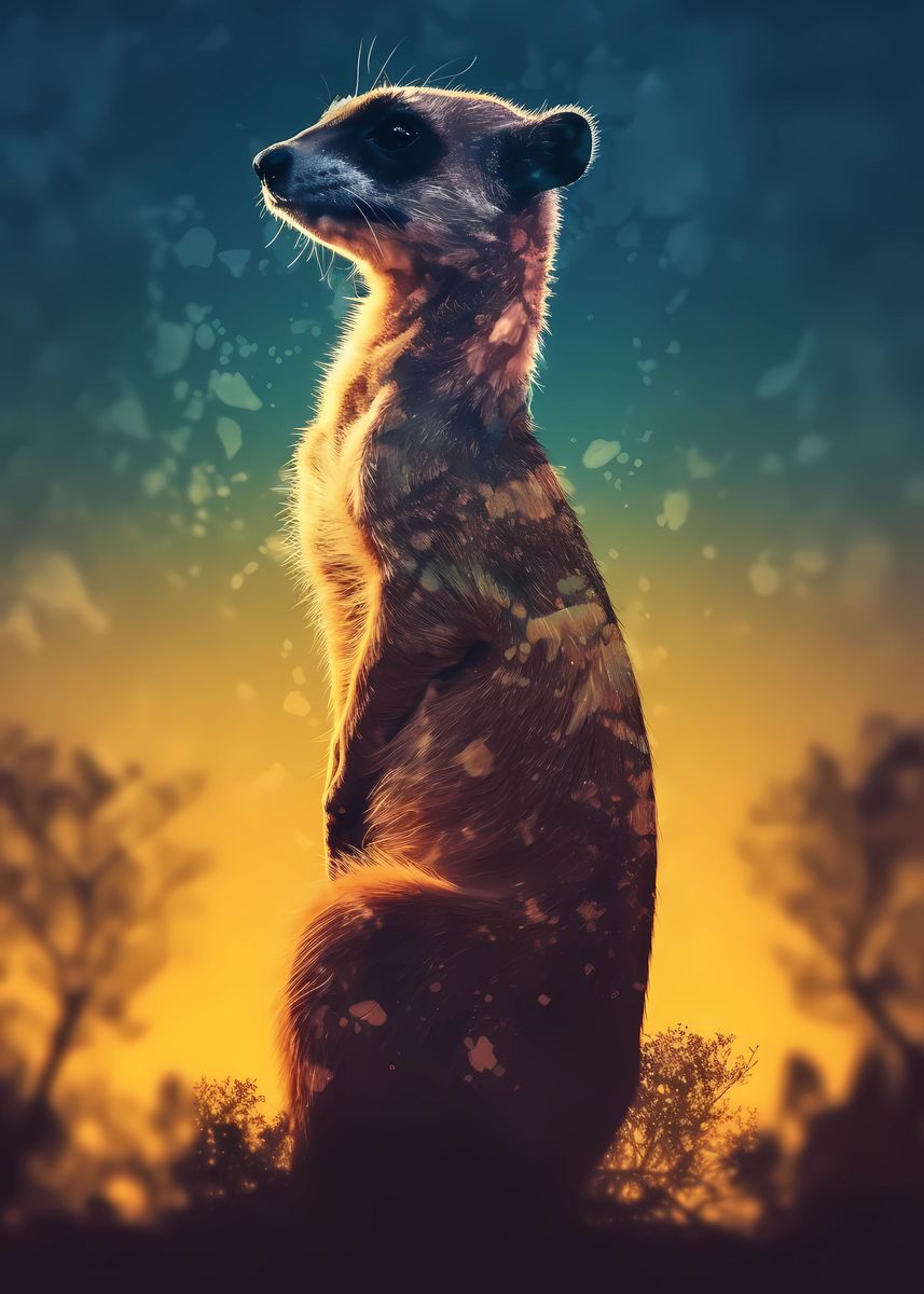 'Meerkat Animal' Poster, picture, metal print, paint by DecoyDesign ...