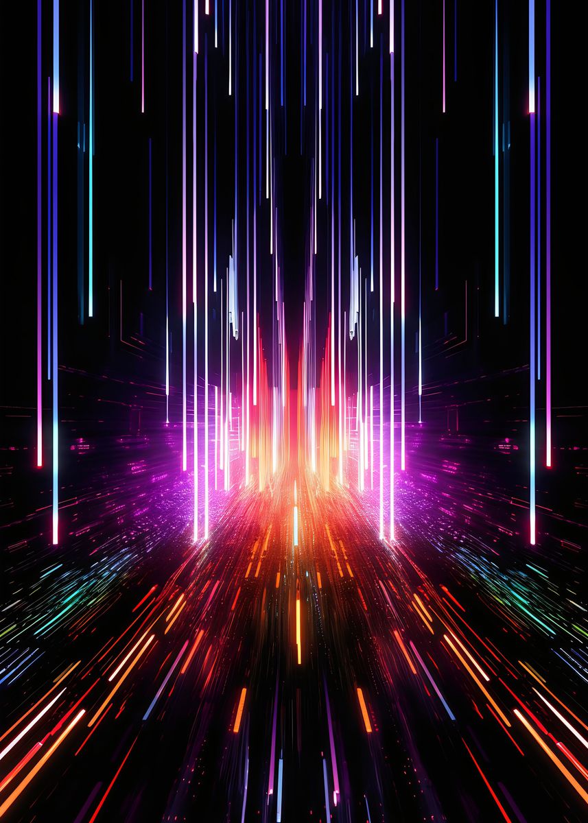 'Abstract Neon Color' Poster, picture, metal print, paint by Nathan ...