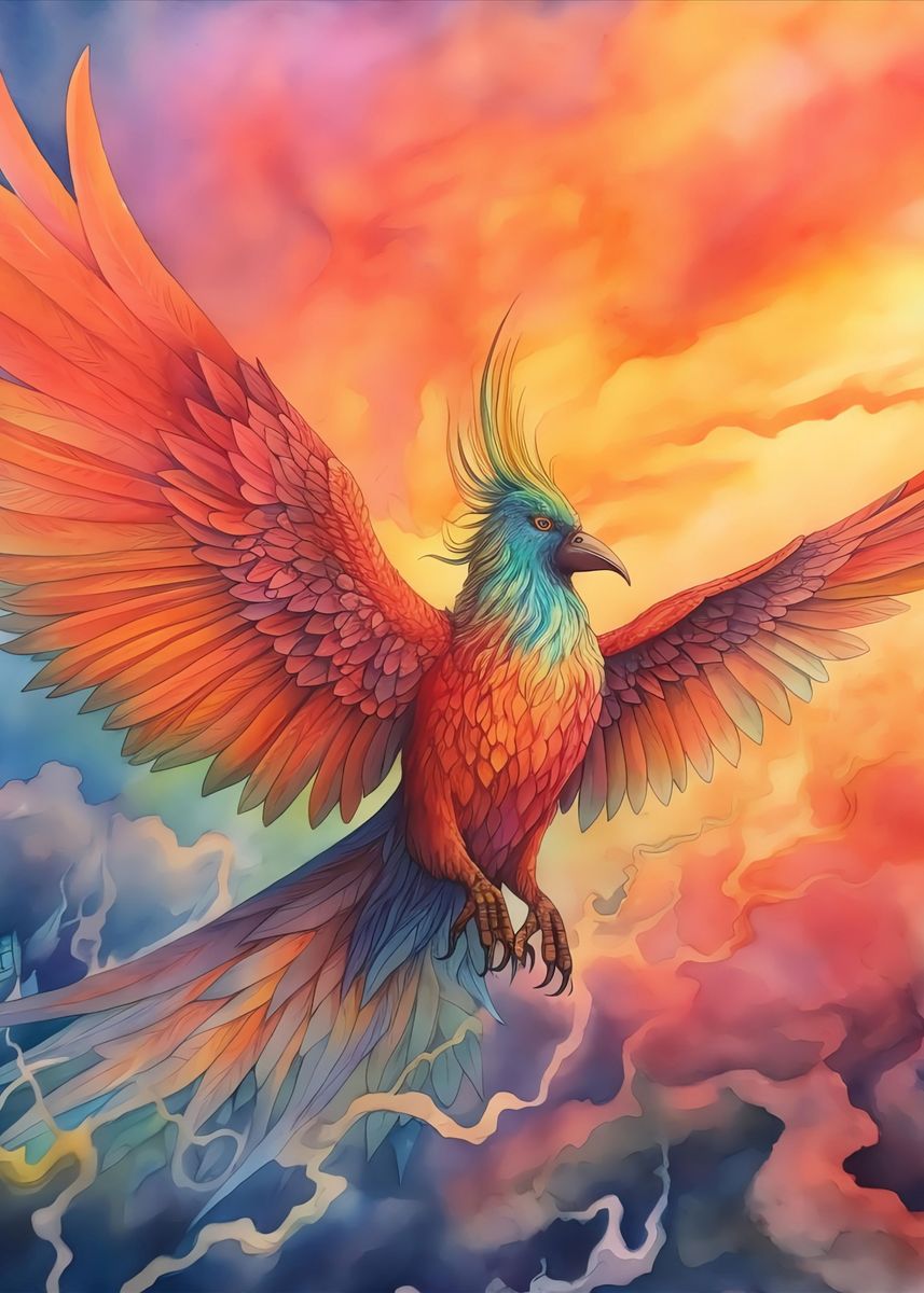 'Fire Bird' Poster, picture, metal print, paint by Gokan Redoulse ...