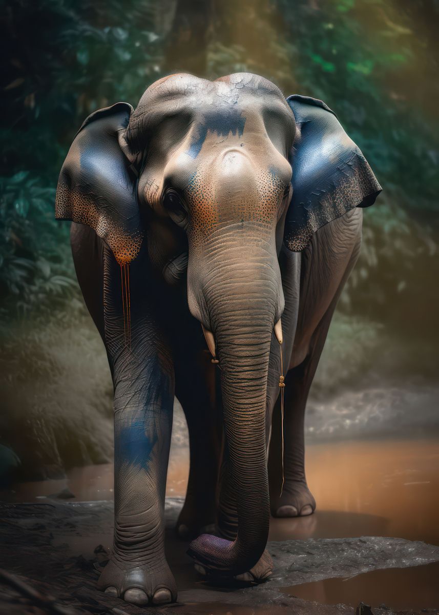 'Peaceful elephant' Poster by Zooscape Wildlife | Displate