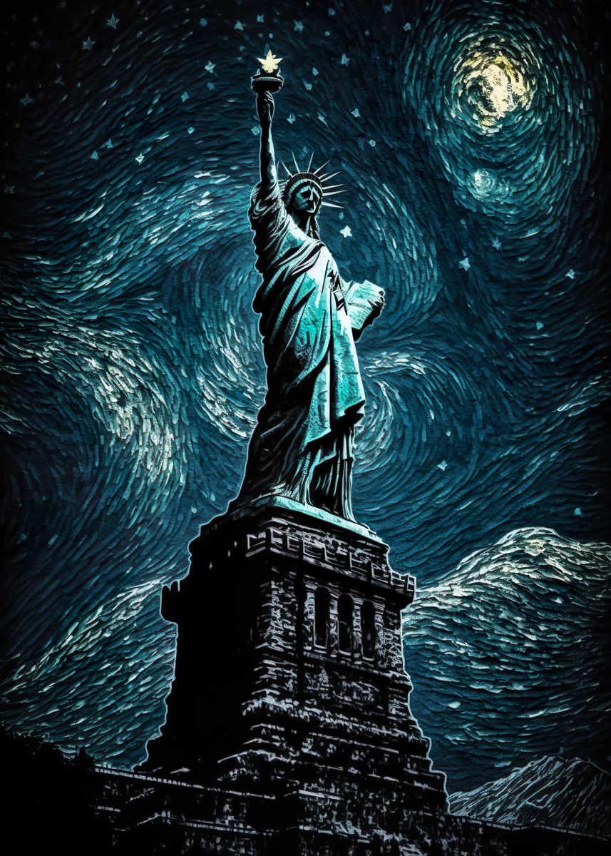 'Statue of Liberty painting' Poster, picture, metal print, paint by ...