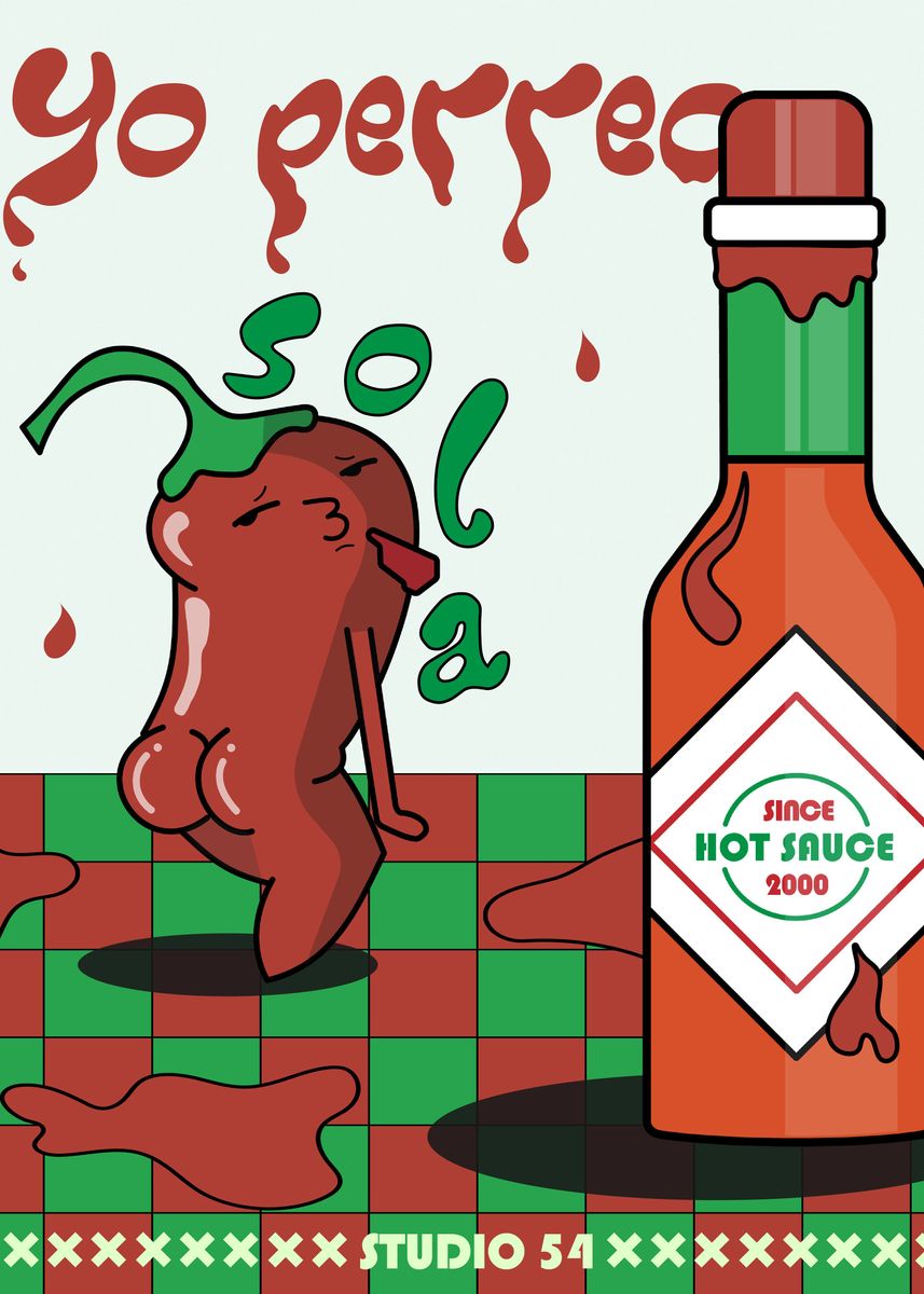 'Hot sauce chili pepper' Poster, picture, metal print, paint by Studio ...