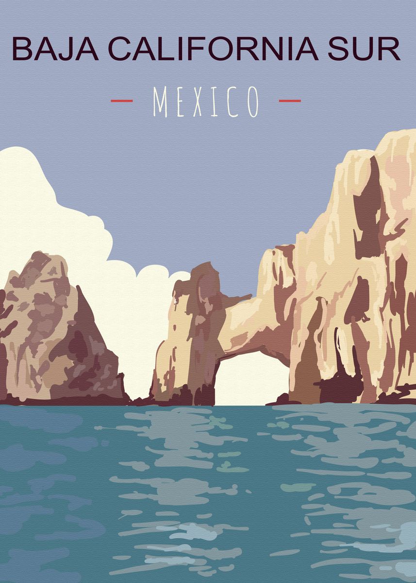 'Baja California Sur' Poster, picture, metal print, paint by Le Thi Thu ...