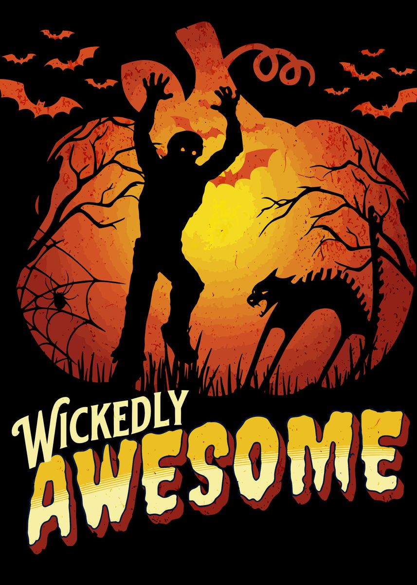 'Halloween Wicked Poster' Poster, picture, metal print, paint by Luxe ...