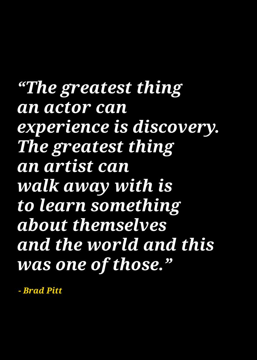 'Brad Pitt quotes ' Poster by iwak ayam | Displate
