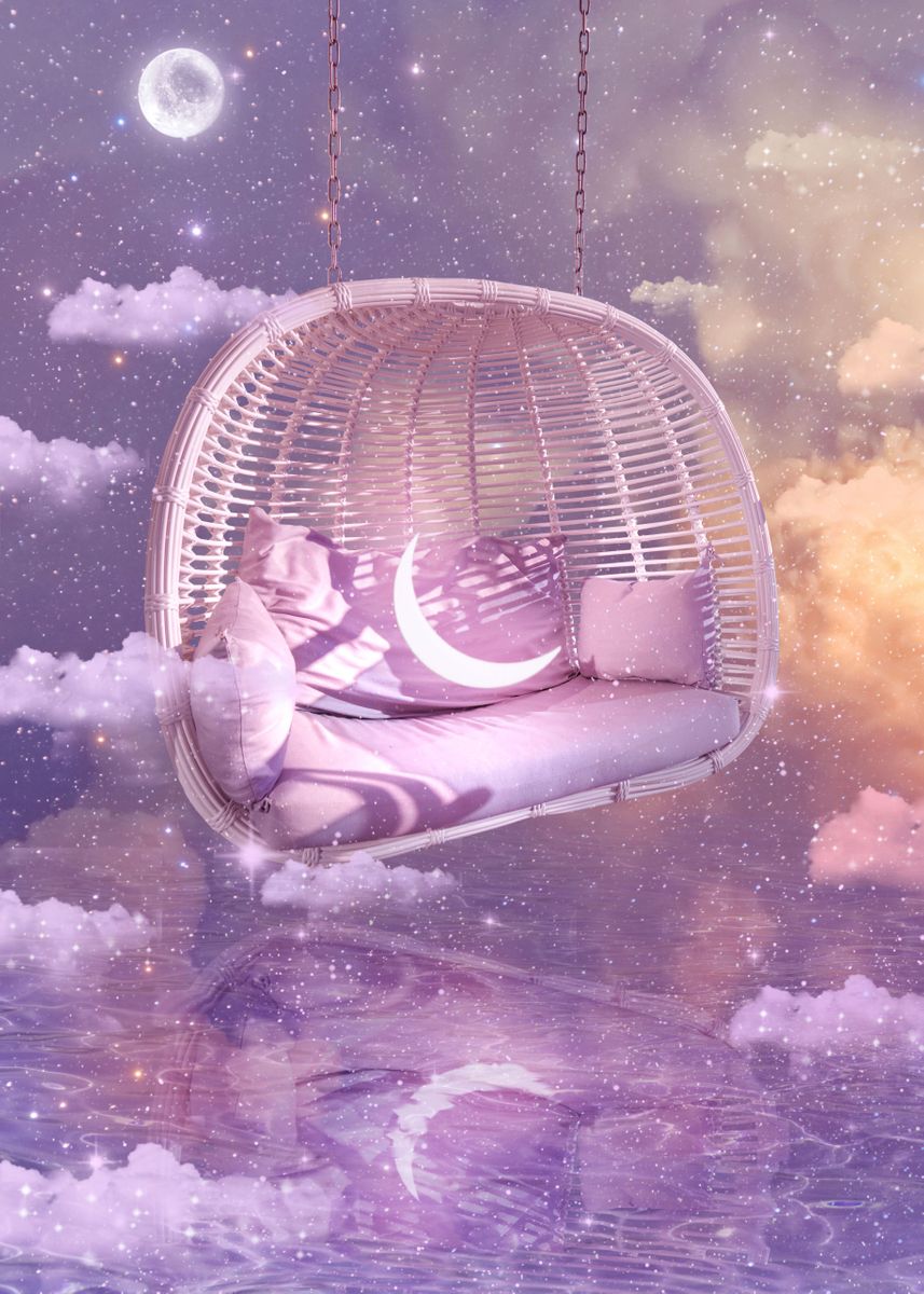 'Celestial Moon Swing' Poster, picture, metal print, paint by Elysian ...