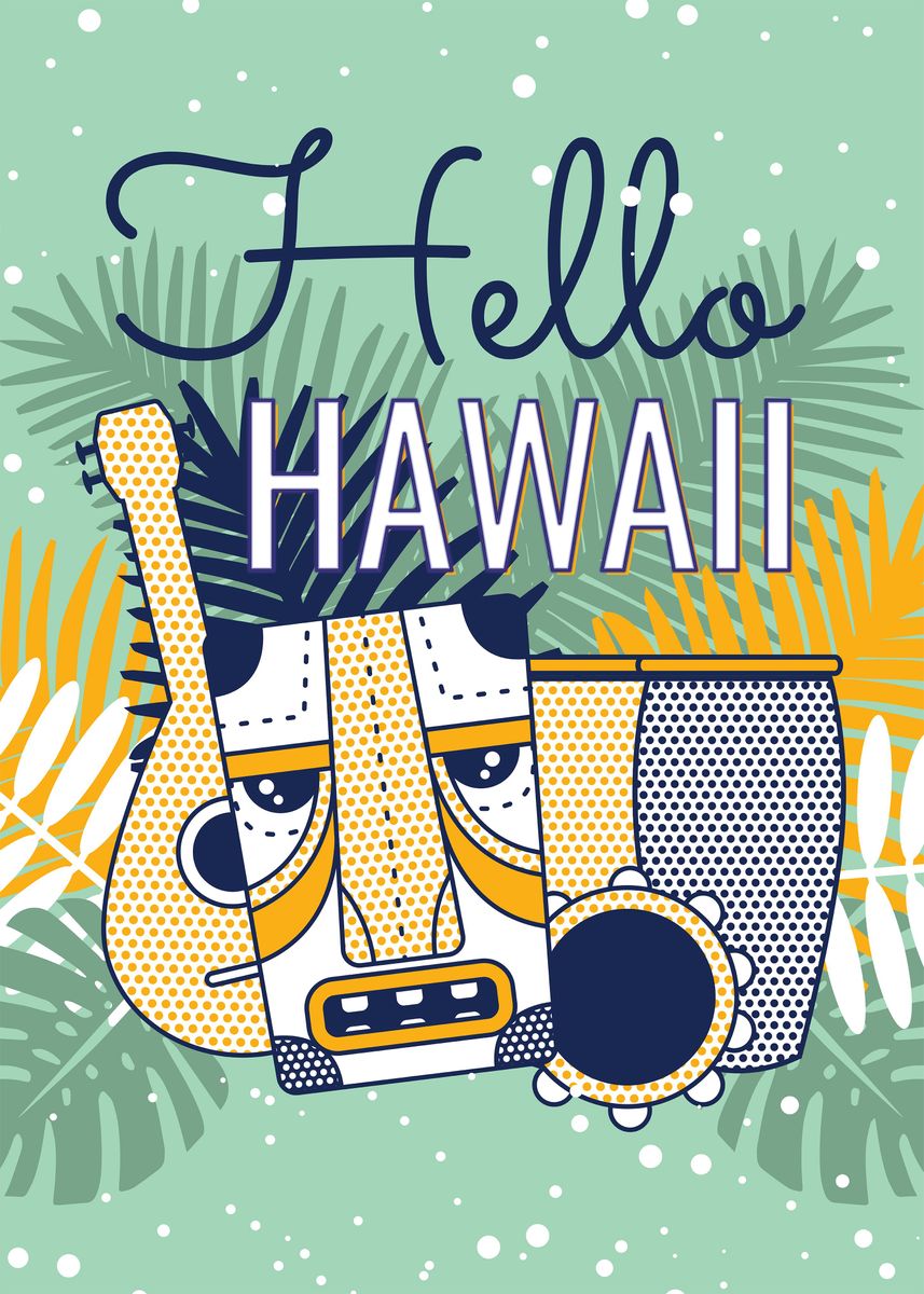 'Hello Hawaii' Poster, picture, metal print, paint by Cool Worker ...