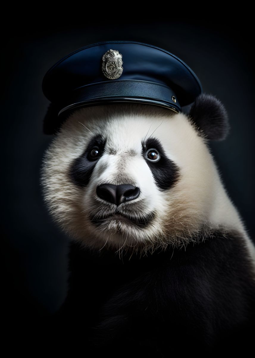'Police Officer Panda' Poster, picture, metal print, paint by Makadur ...