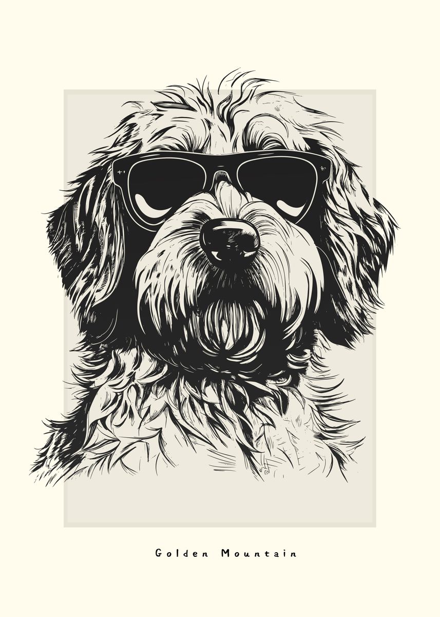 'Golden Mountain Sketch' Poster, picture, metal print, paint by Rafael ...