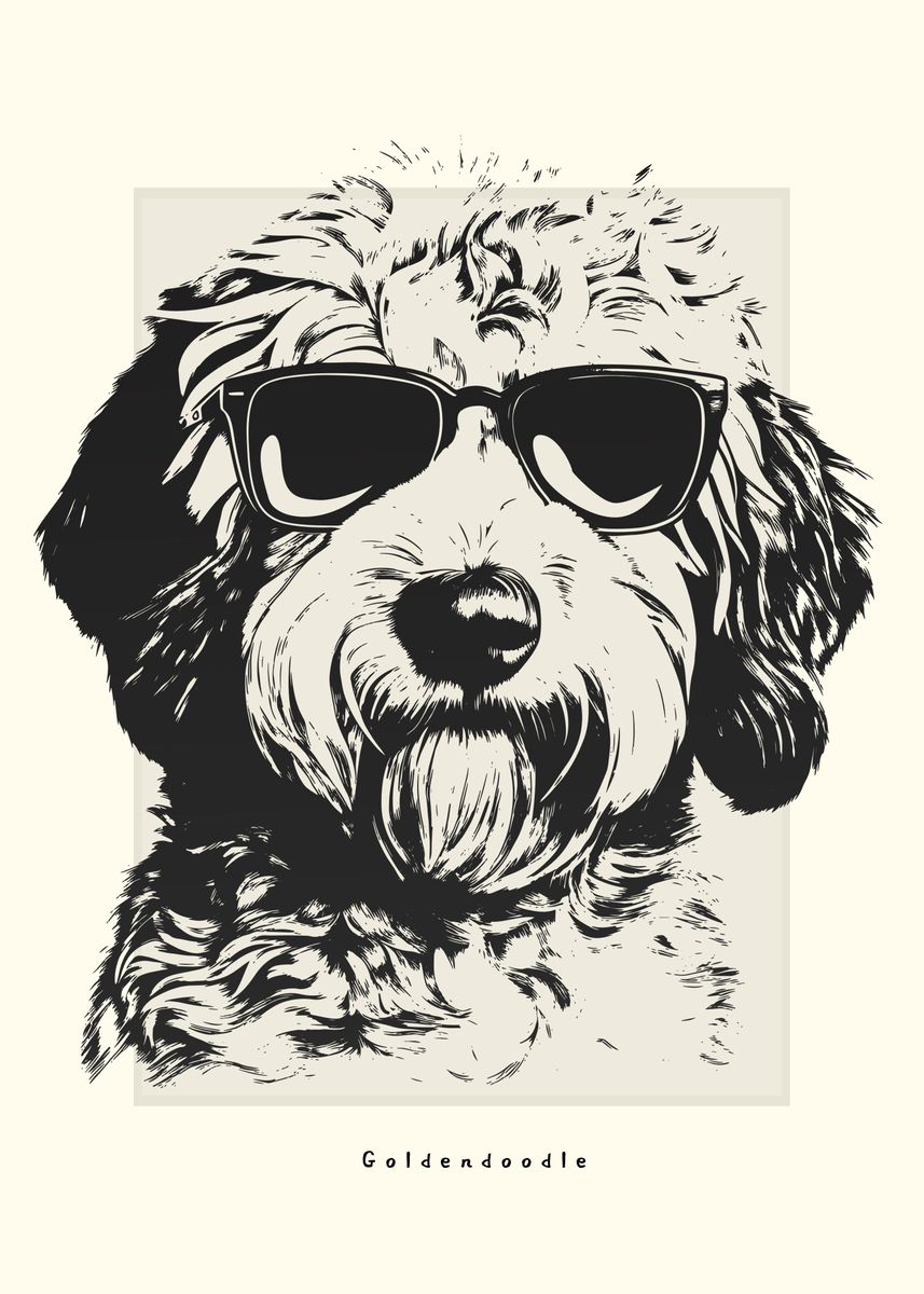 'Goldendoodle Illustration' Poster, picture, metal print, paint by ...