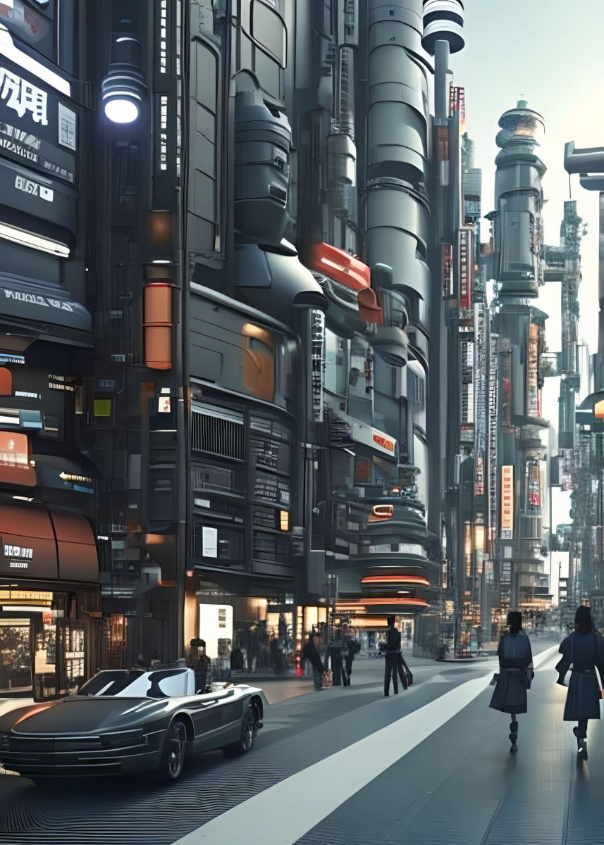 'Cyberpunk Cities' Poster, picture, metal print, paint by Dario Berardi ...
