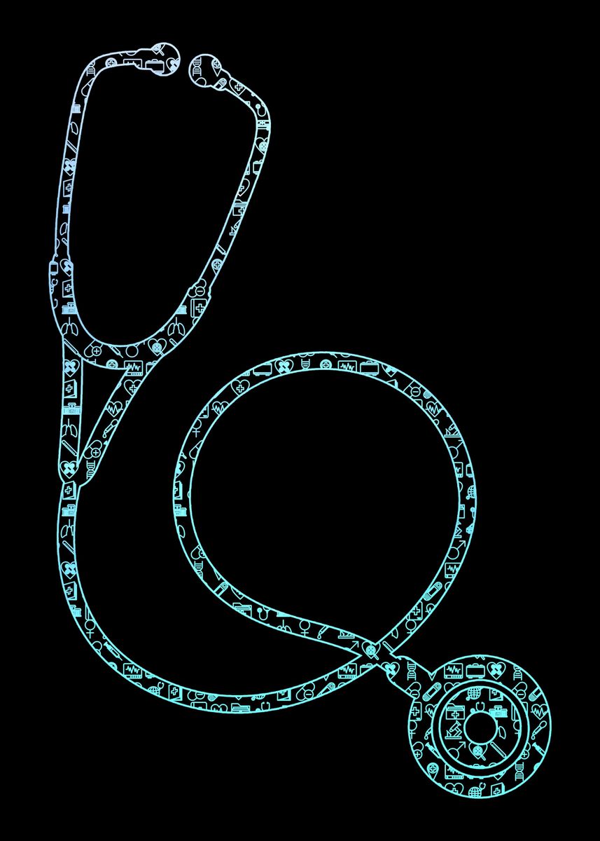 'Nurse Stethoscope' Poster, picture, metal print, paint by ...