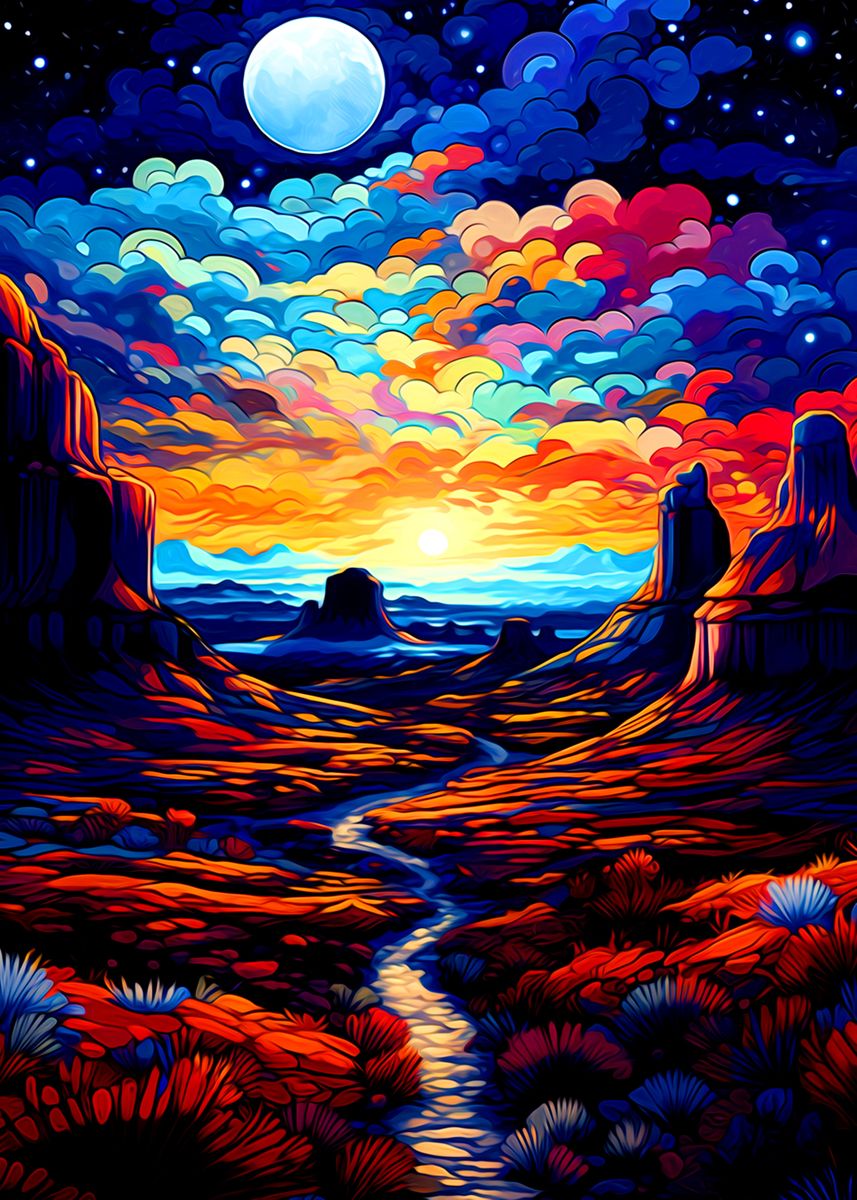 'Landscape Painting' Poster by khac tran | Displate