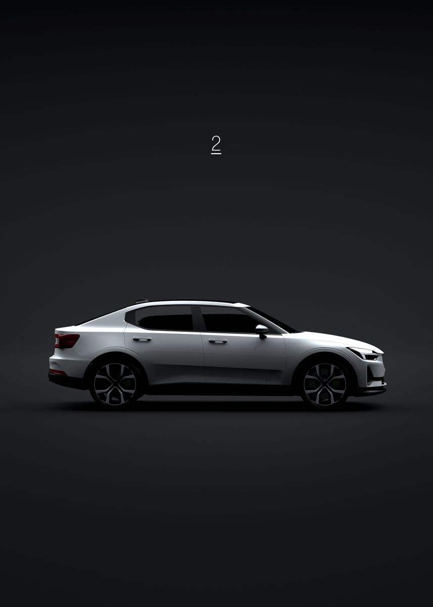 'Polestar 2 2020 White' Poster, picture, metal print, paint by 21 MXM ...