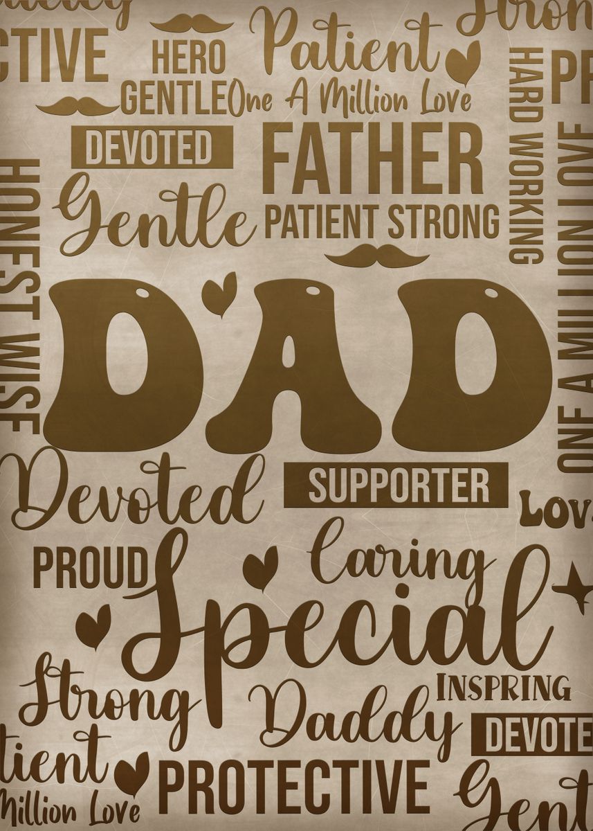 'Dad Typography ' Poster, picture, metal print, paint by XandYart ...