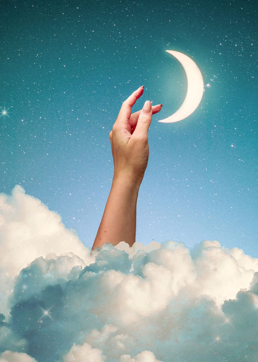 'Hand in the clouds ' Poster by Yasmine psd | Displate