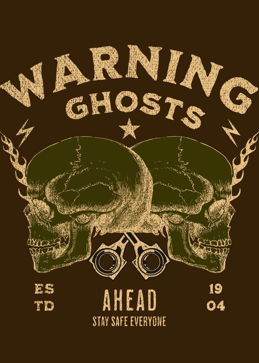 'Ghosts Halloween Poster' Poster, picture, metal print, paint by Luxe ...