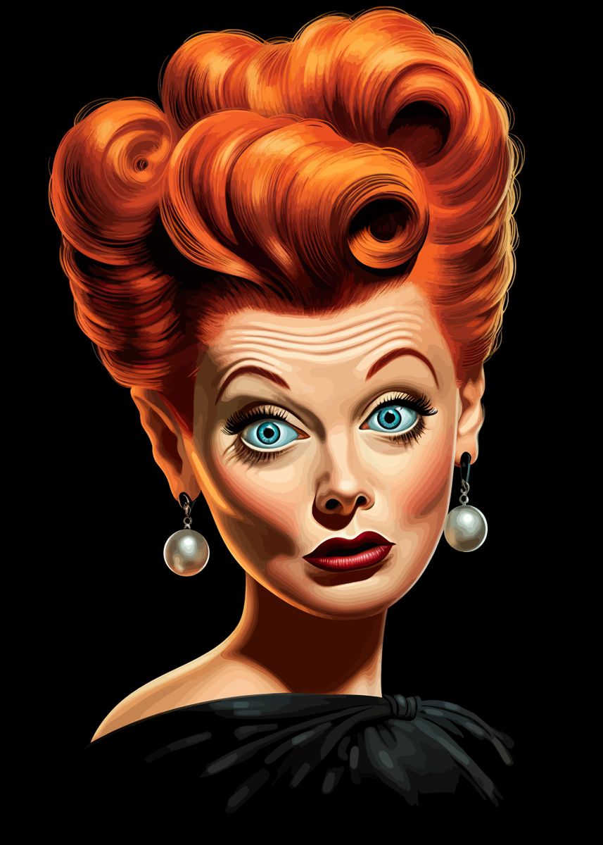 'Lucille Ball caricature' Poster, picture, metal print, paint by amelie ...
