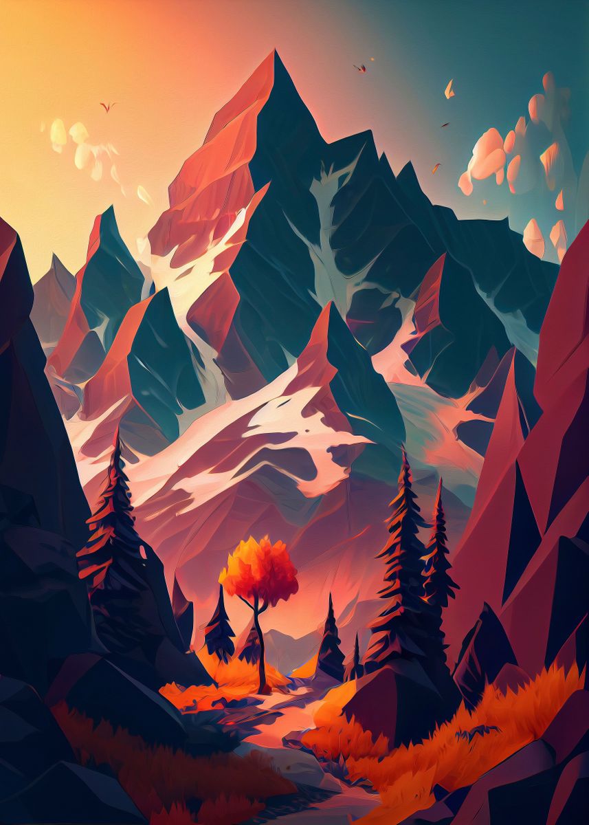 'Minimalist Nature Painting' Poster by David Aron Schaefer | Displate