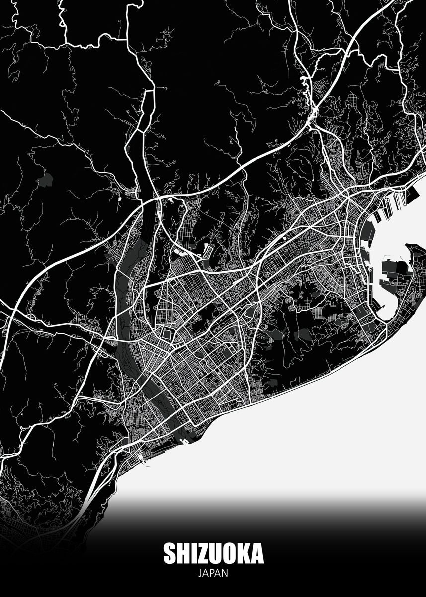 'Shizuoka Japan Map' Poster, picture, metal print, paint by Zake Yonkou ...