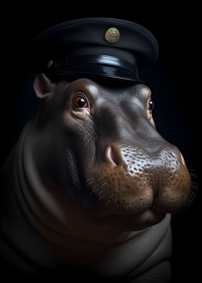 'Police Officer Hippo' Poster by Makadur | Displate