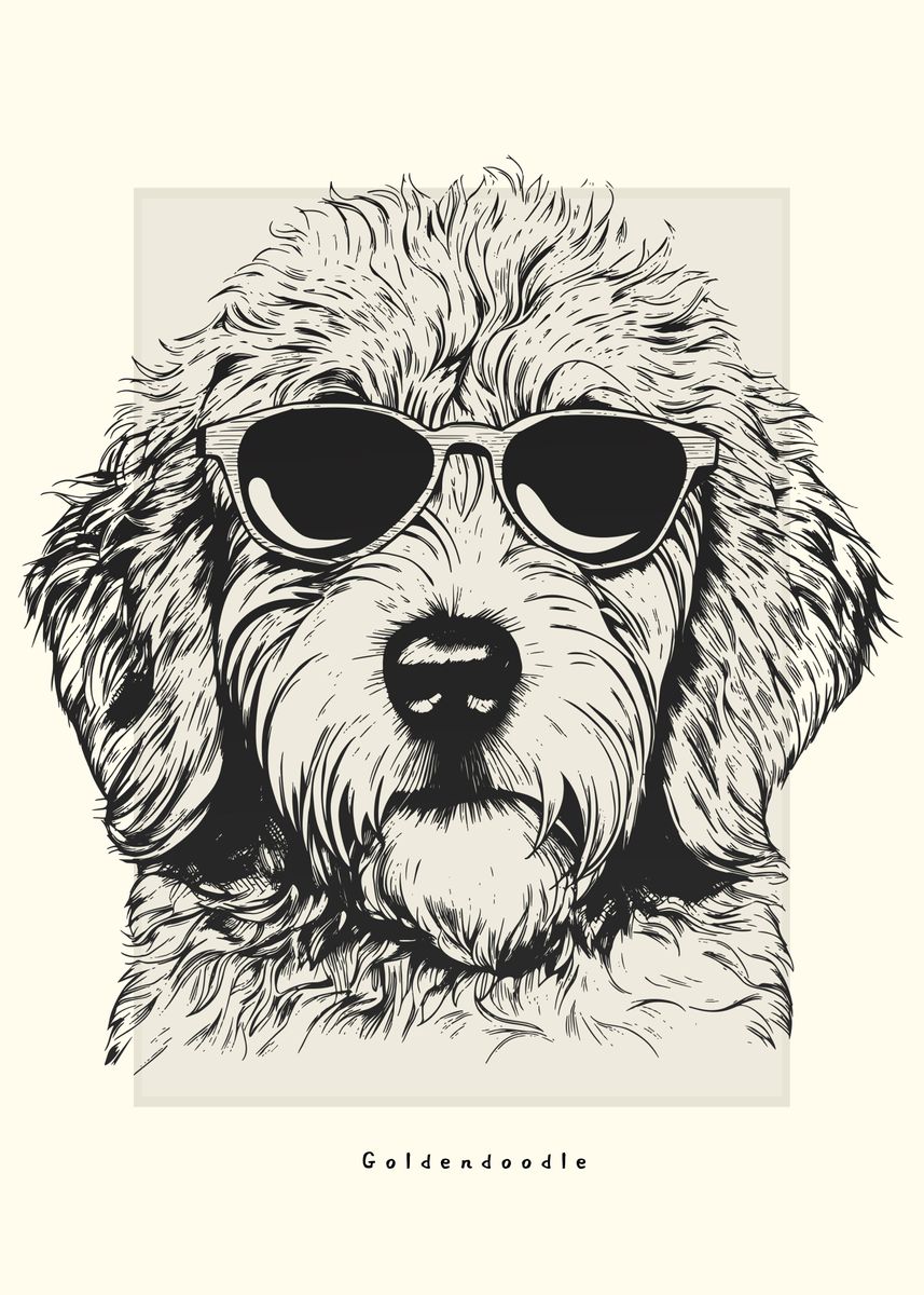 'Goldendoodle Illustration' Poster, picture, metal print, paint by ...