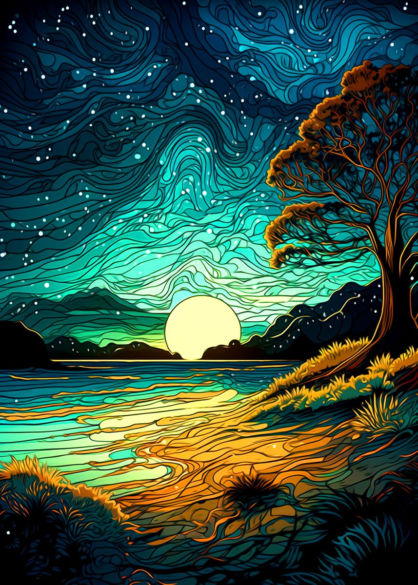 'Landscape' Poster by Tiker Arts | Displate