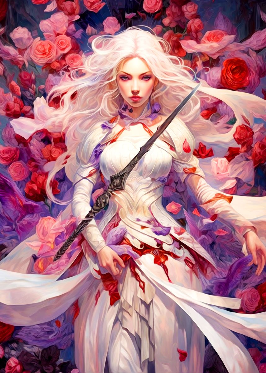 'Angle Warrior' Poster, picture, metal print, paint by nguen haz | Displate