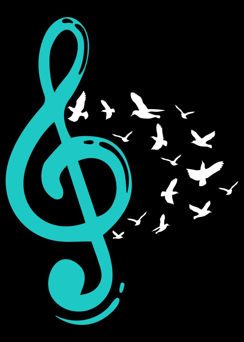 'Treble Clef Birds' Poster by professionaldesigns | Displate