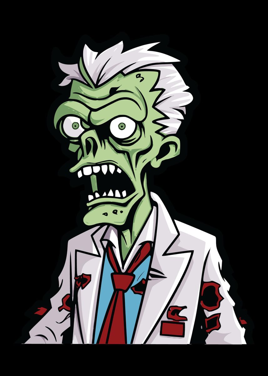 'Zombie' Poster, picture, metal print, paint by BobbyBubble | Displate
