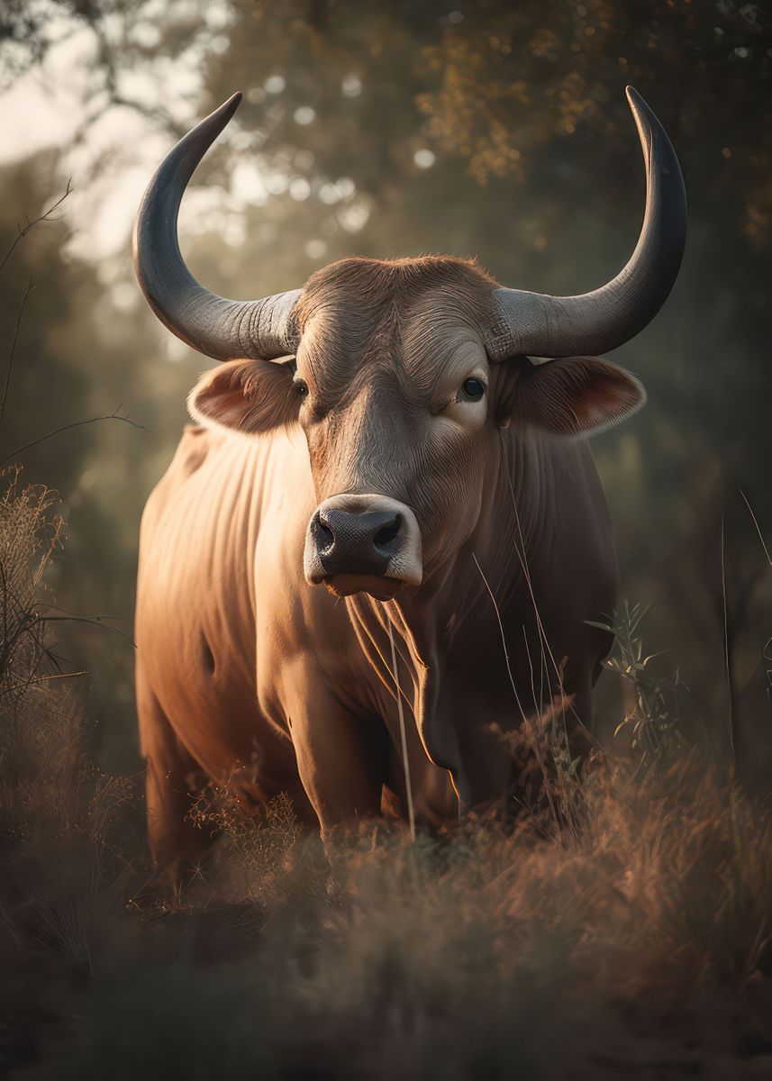 'Sturdy bull' Poster, picture, metal print, paint by Zooscape Wildlife ...