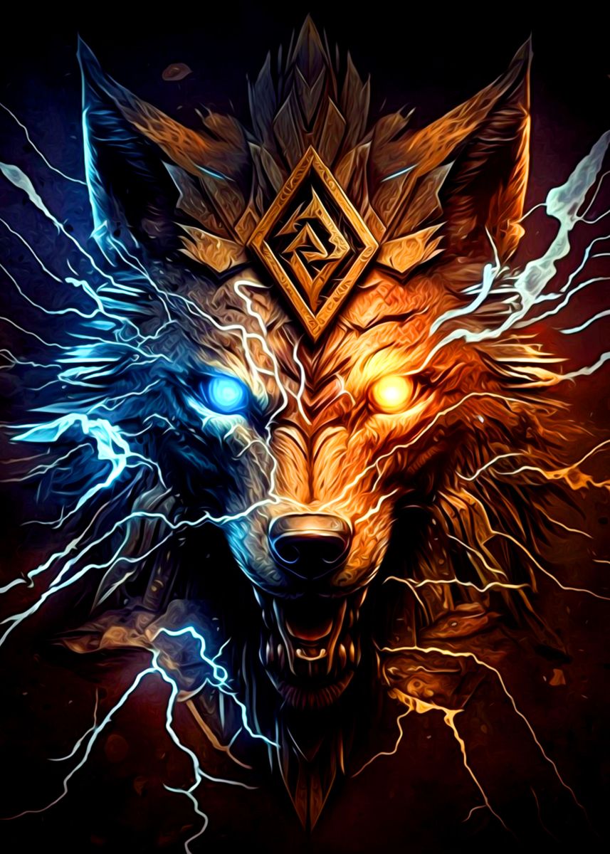 'Wolf' Poster, picture, metal print, paint by minh doan | Displate