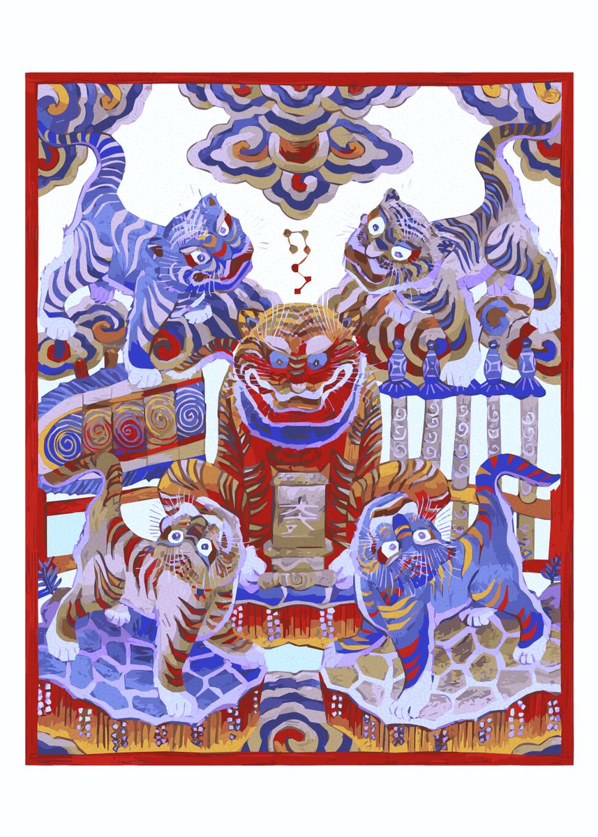 'asian tigers' Poster, picture, metal print, paint by your poster land ...