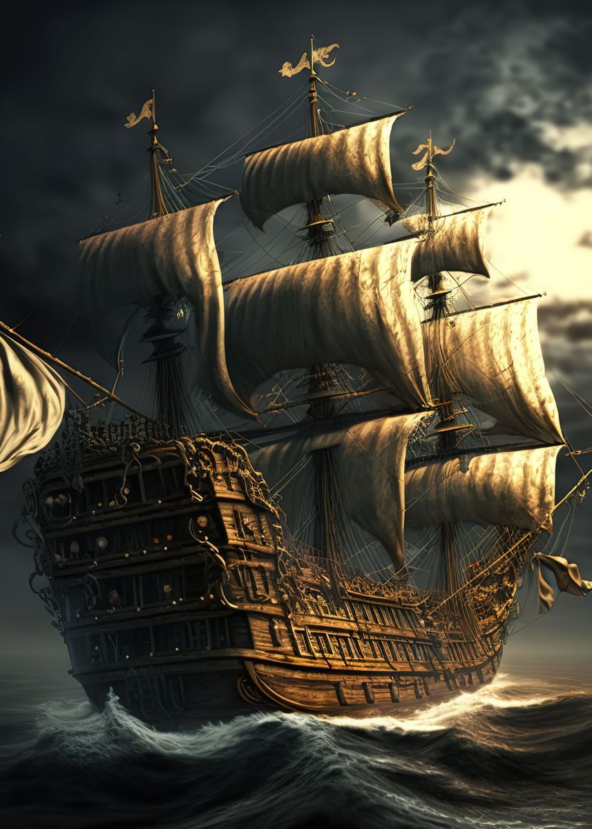 'pirate ship ' Poster by MAD SPACE | Displate