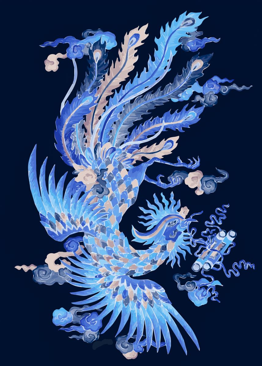 'blue asian bird' Poster by your poster land | Displate