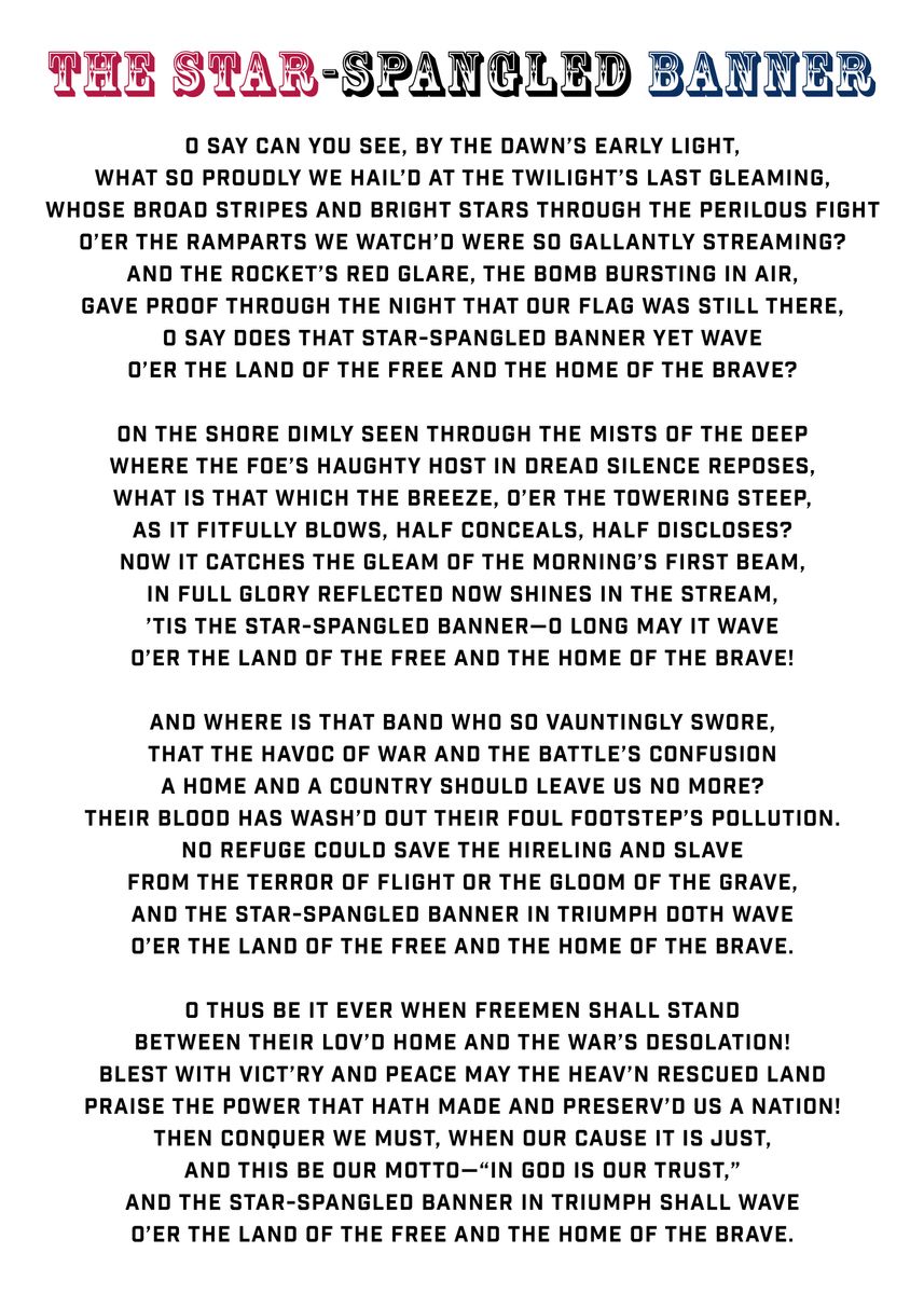 'The Star Spangled Banner' Poster, picture, metal print, paint by ...