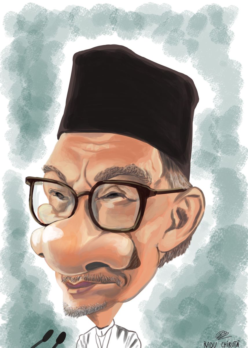 'Datuk Seri Anwar Ibrahim' Poster, picture, metal print, paint by Radu ...